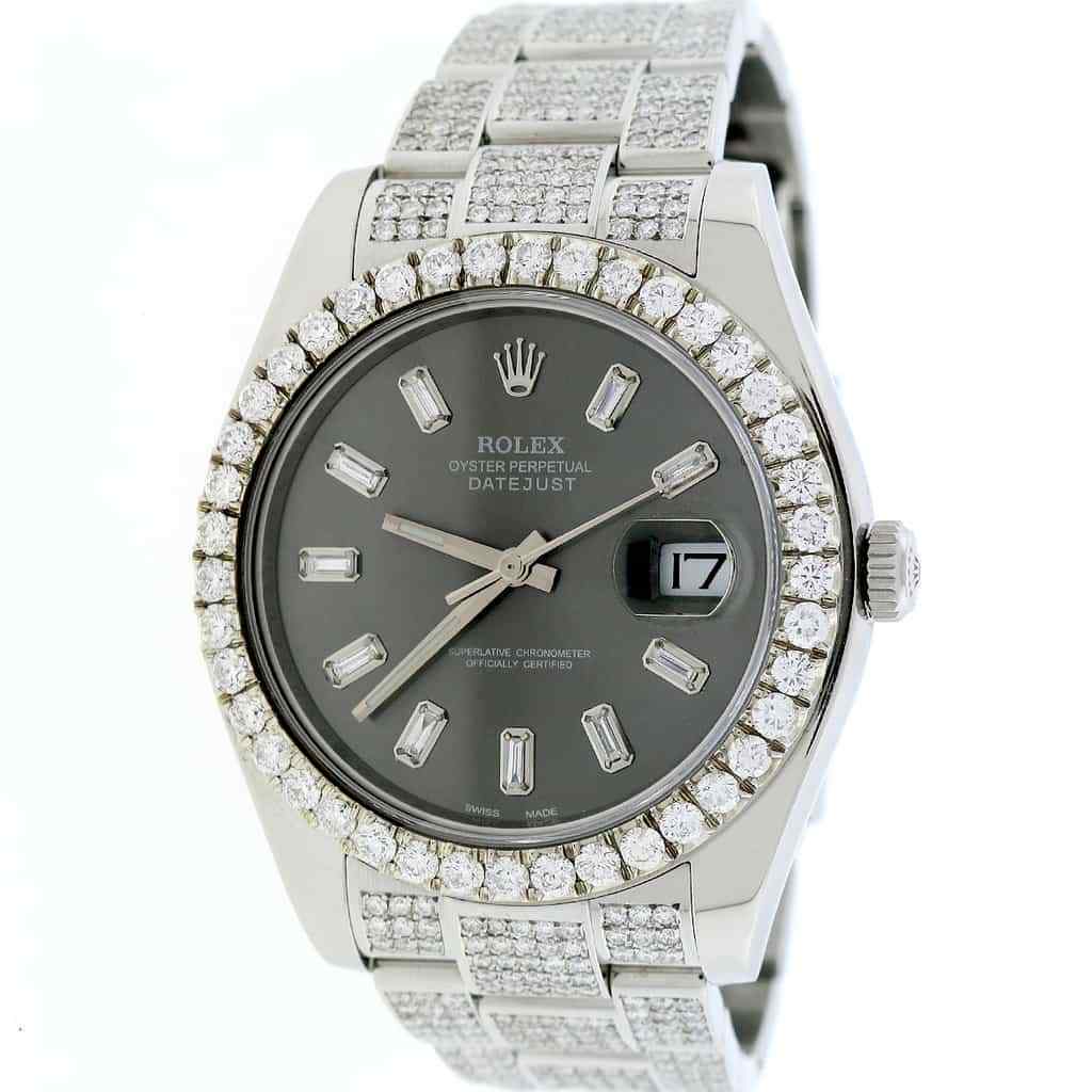 Rolex Datejust II 41mm 116300 w/9.4Ct Diamond Dial, Bezel & Bracelet ...